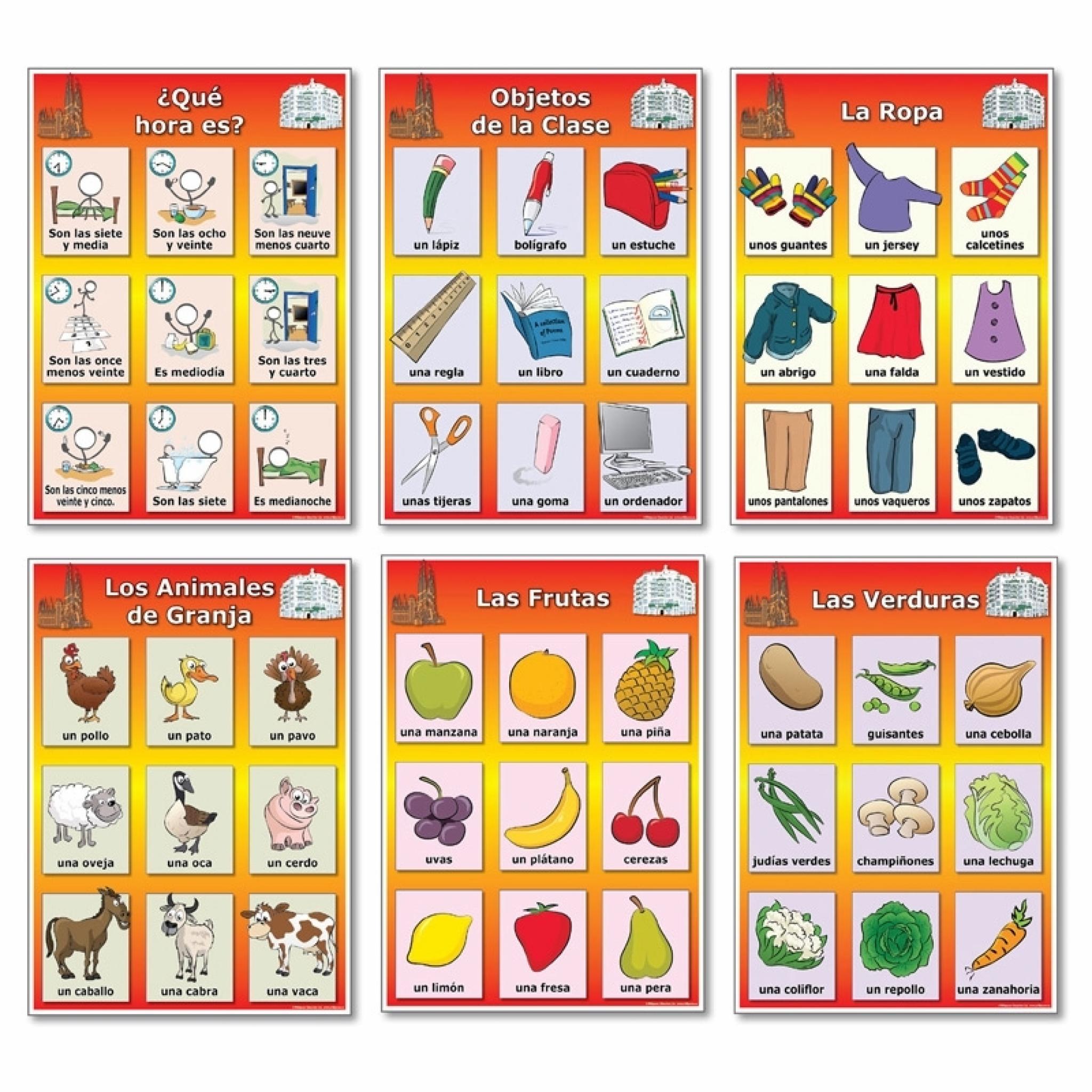 Spanish Vocabulary Poster Bundle