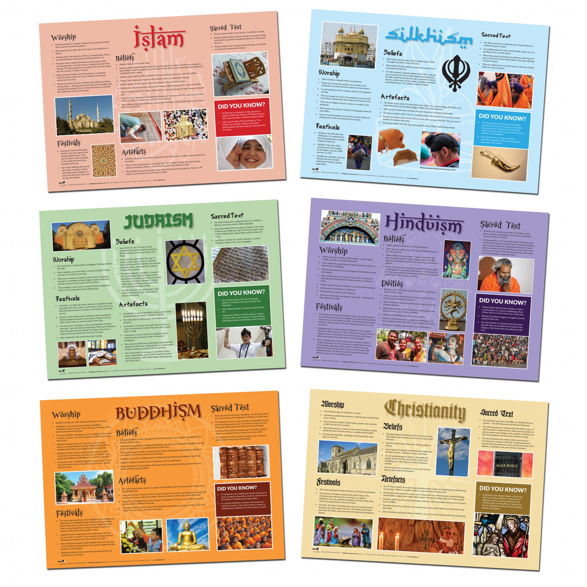 Religious Faiths Poster Set | Wildgoose Education