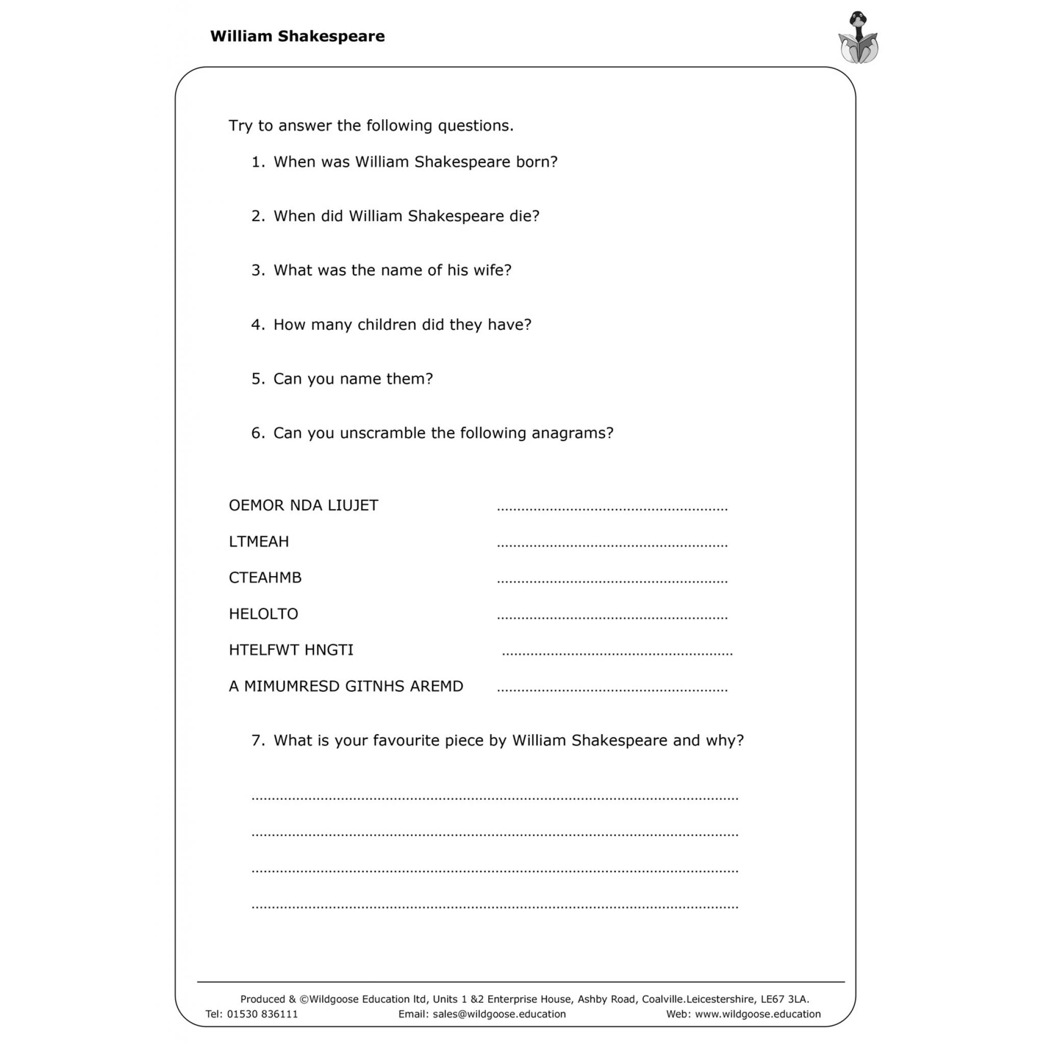 William_Shakespeare_Quiz | Wildgoose Education